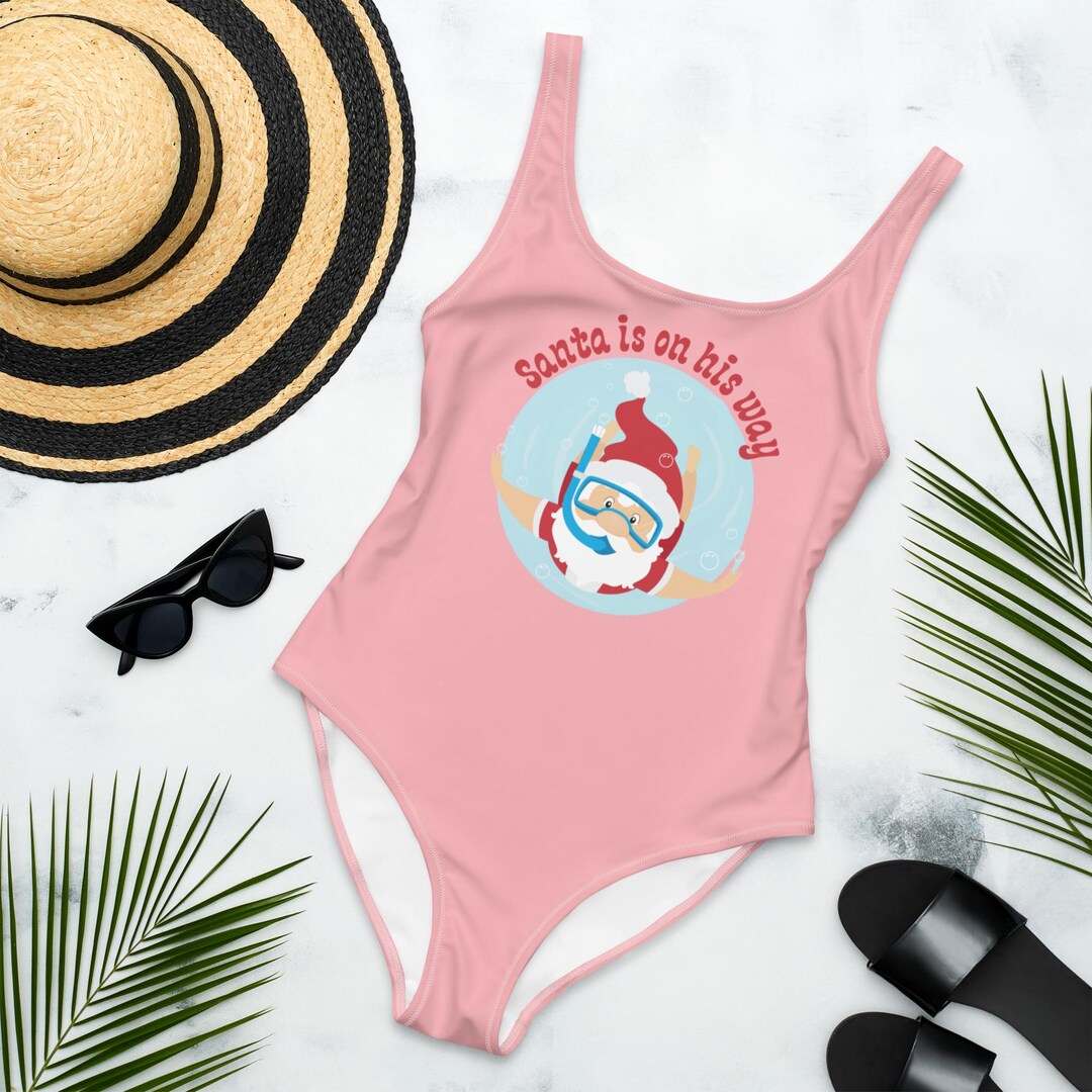 Family Vacation Swimsuits, Christmas Women’s One-piece Swimwear, Pink ...