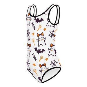 Girls Halloween Swimsuit, Halloween Aesthetic Youth Swimwear. Big Kid ...