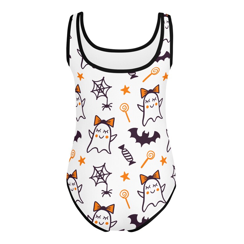 Girls Halloween Swimsuit, Halloween Aesthetic Youth Swimwear. Big Kid ...