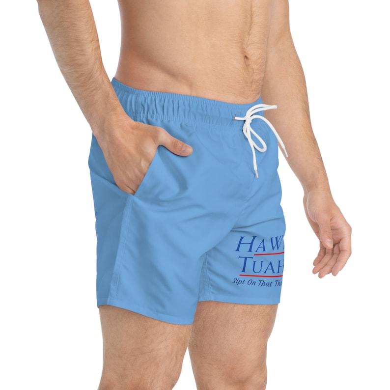 Hawk Tuah 24 Swim Trunks Mens, Guys Funny Swimsuit, Swimming Trunks ...