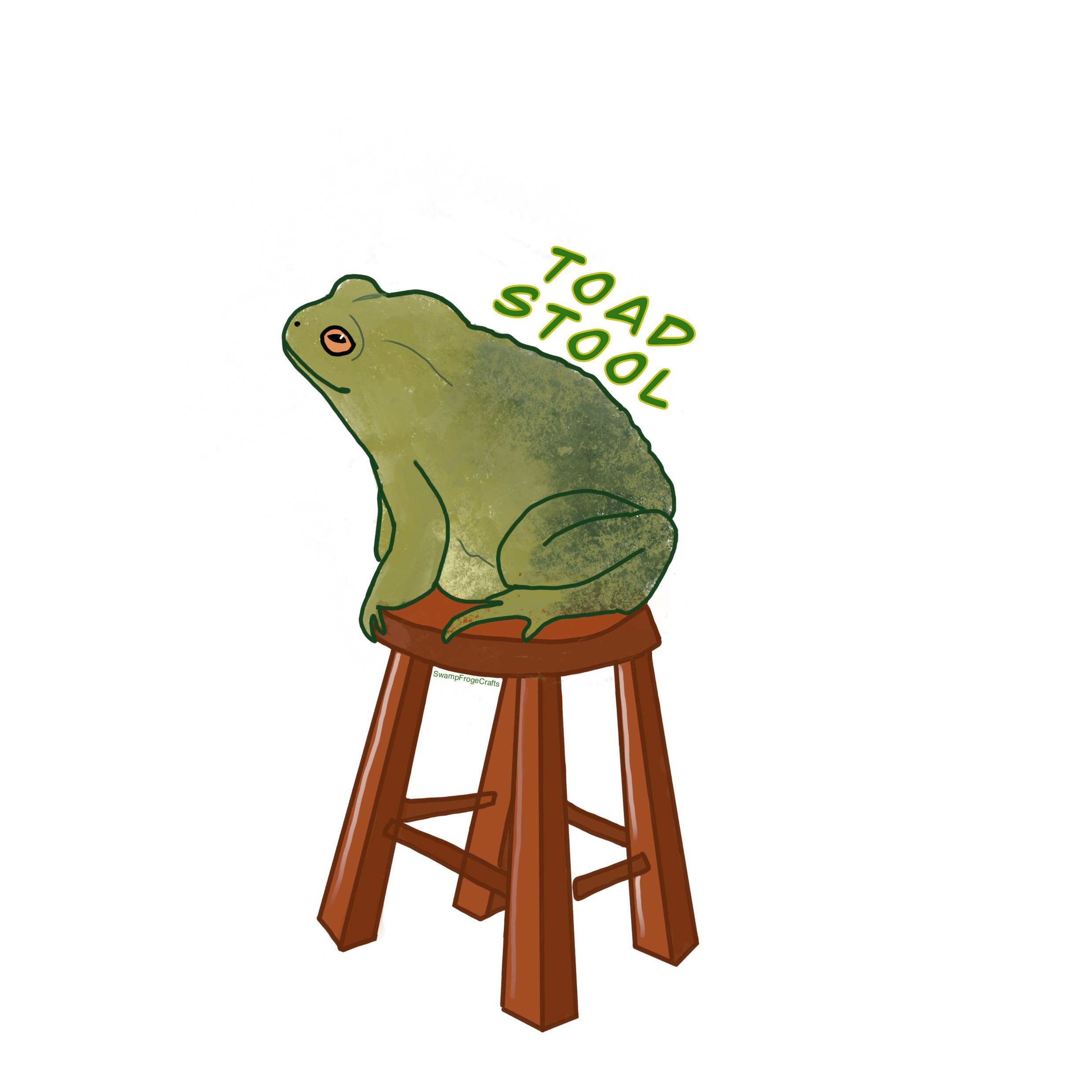 Toad Stool Frog Sticker | Etsy