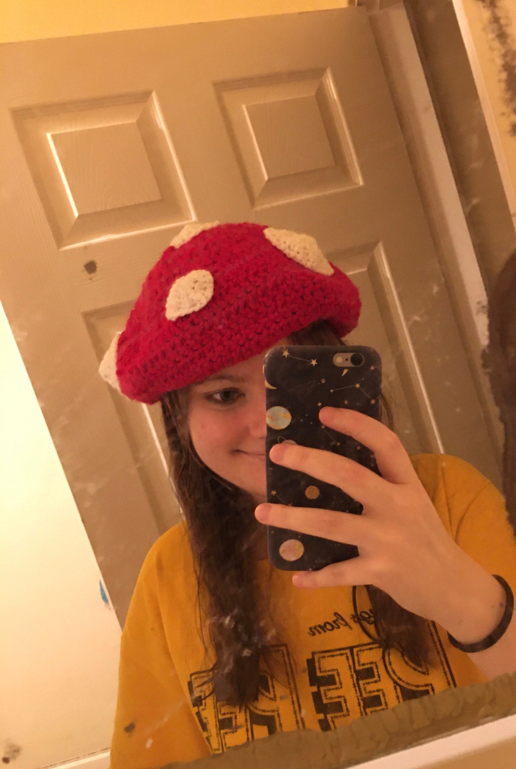 Handmade Mushroom Hat Crochet Beret Goblincore Cottagecore Etsy