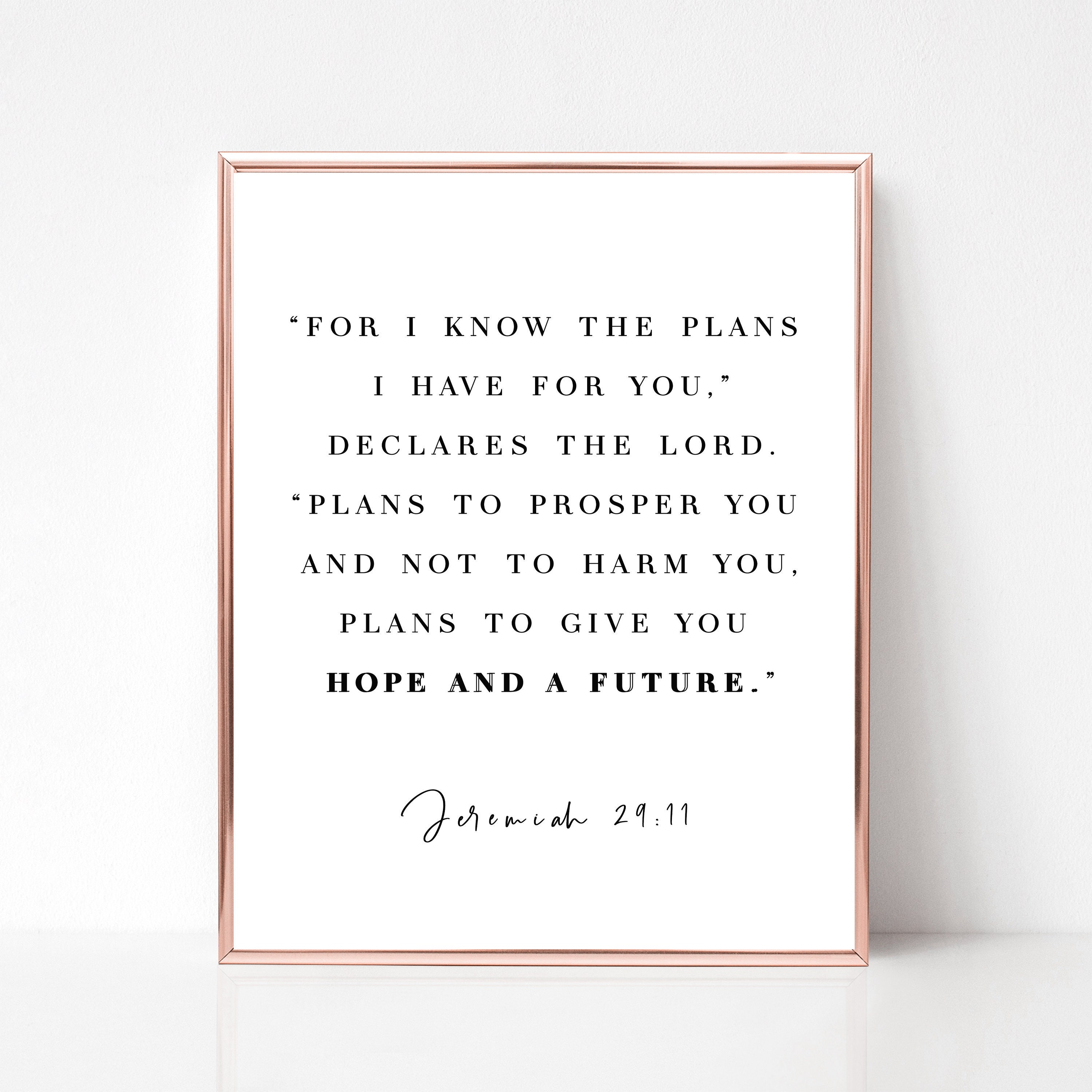 Jeremiah 29:11 - for I Know the Plans I Have for You...to Give You Hope ...