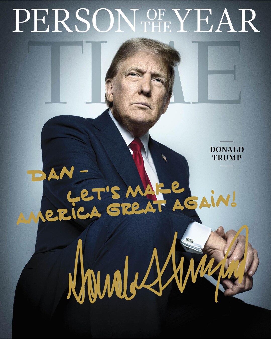 Personalized/customized President Donald Trump Gold Autographed 8x10 ...