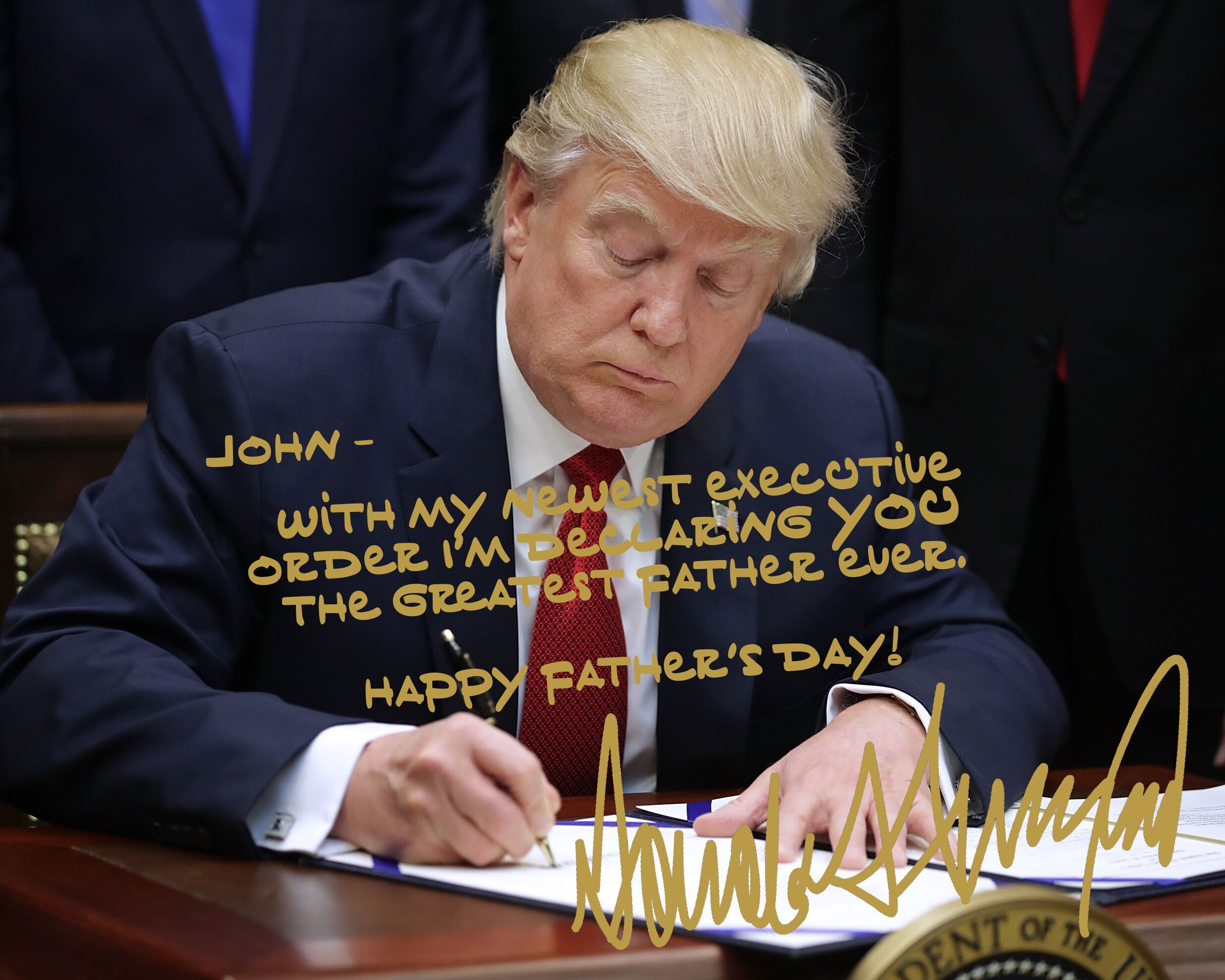 Personalized President Donald Trump Father's Day Autographed 8x10 Photo ...