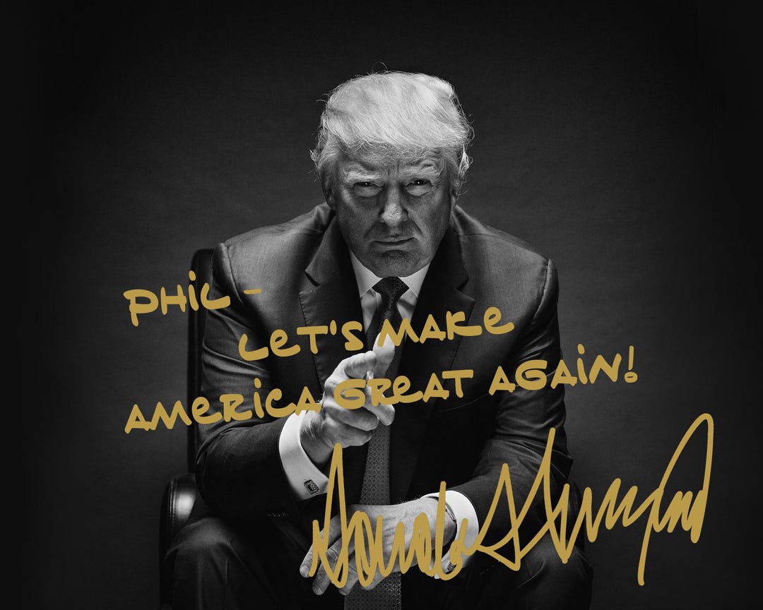 Personalized/customized President Donald Trump Gold Autographed 8x10 ...