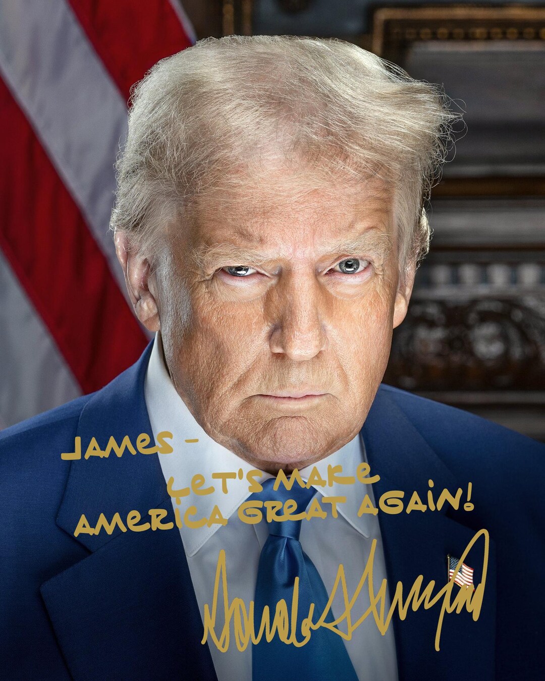 Personalized President Donald Trump Autographed White House Official ...