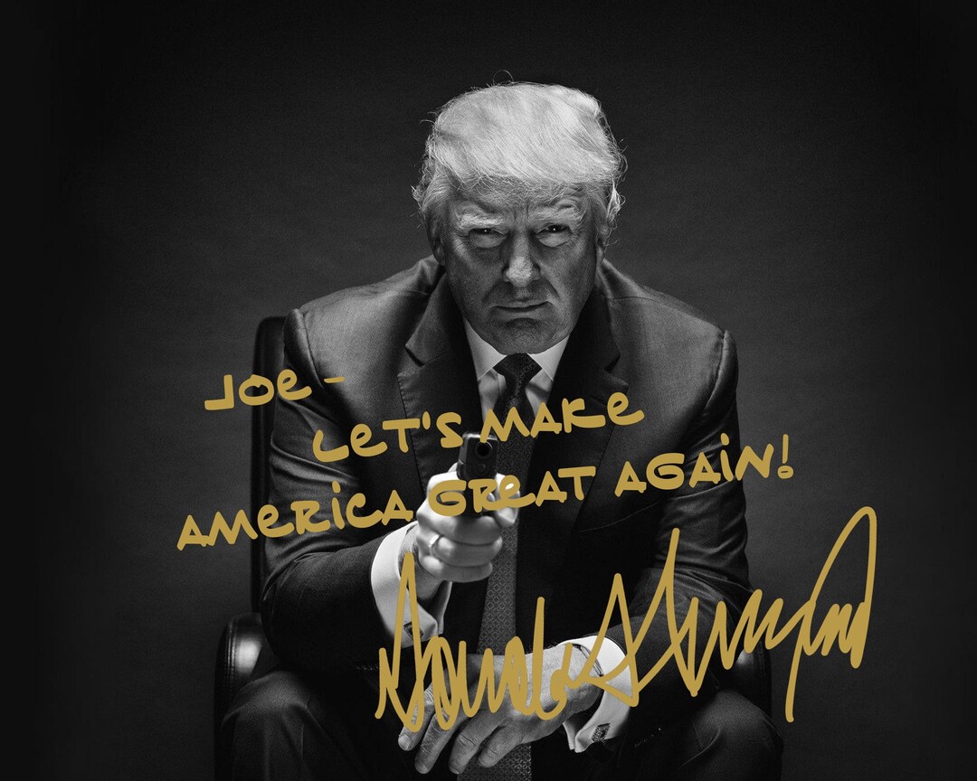 Personalized/customized President Donald Trump Gold Autographed 8x10 ...