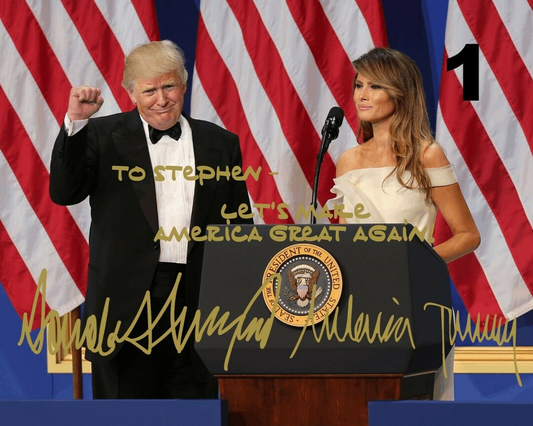 Customized President Donald & Melania Trump Signed 8x10 Photo - FREE ...