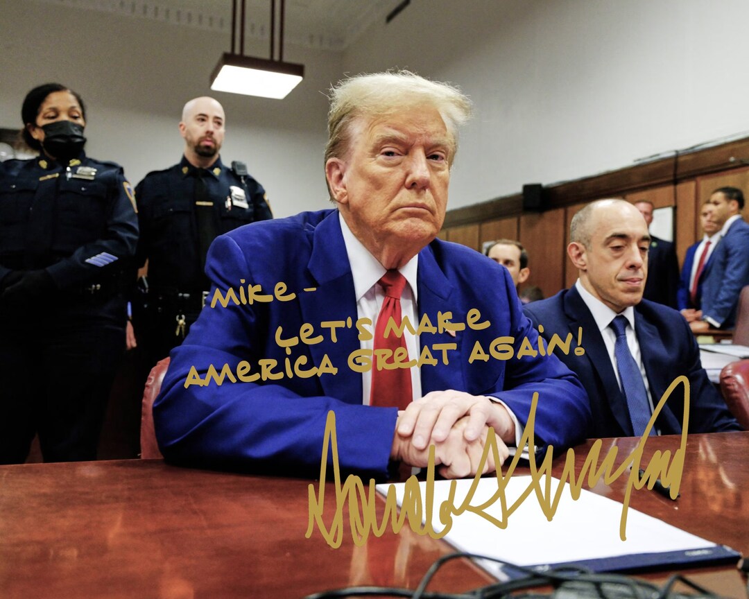 Personalized/customized President Donald Trump Gold Autographed 8x10 ...
