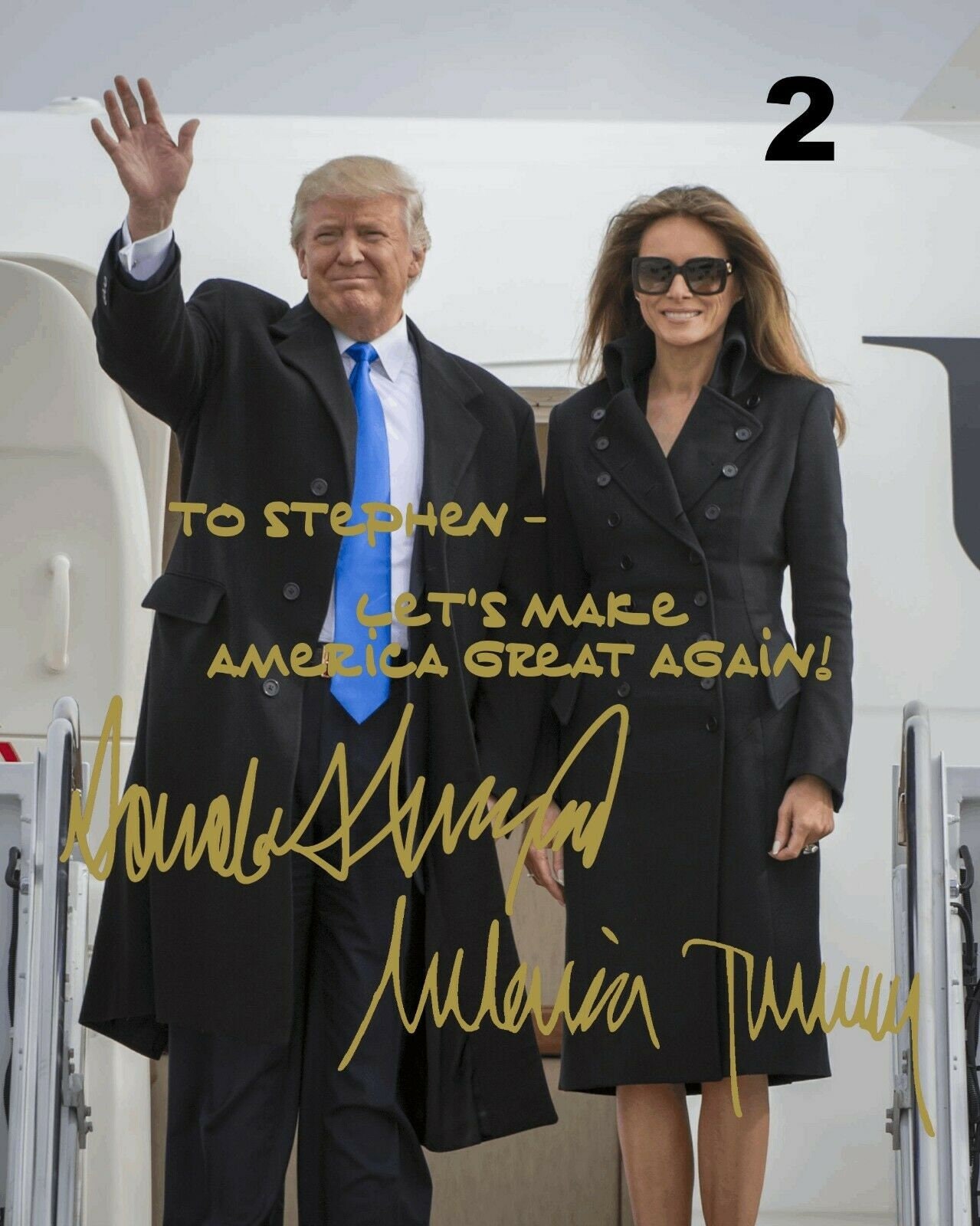 Customized President Donald & Melania Trump Signed 8x10 Photo - FREE ...