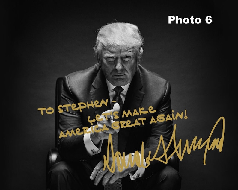 Personalized President Donald Trump Gold Autographed 8x10 - Etsy