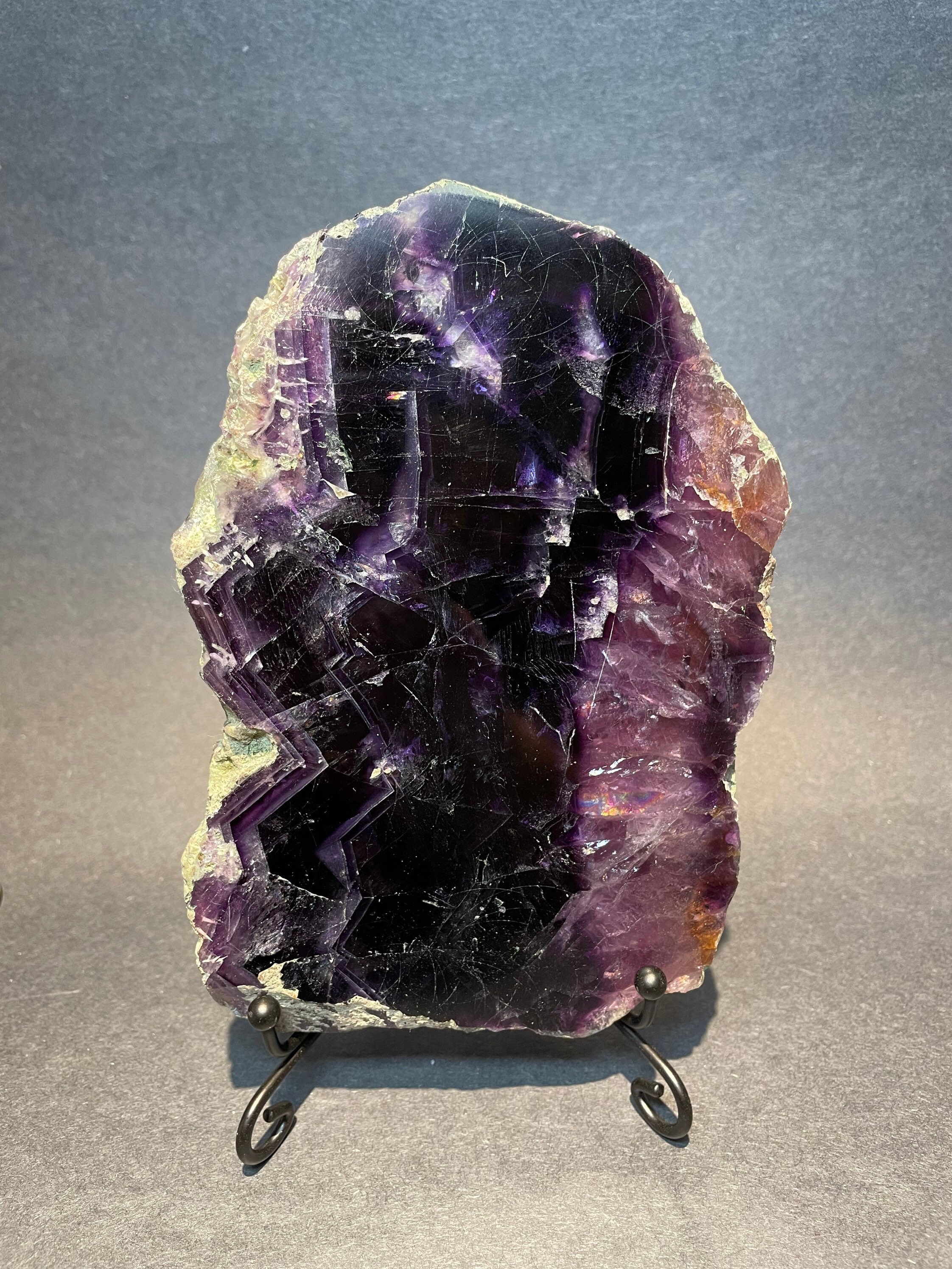 Fluorite slab dark purple fluorite | Etsy