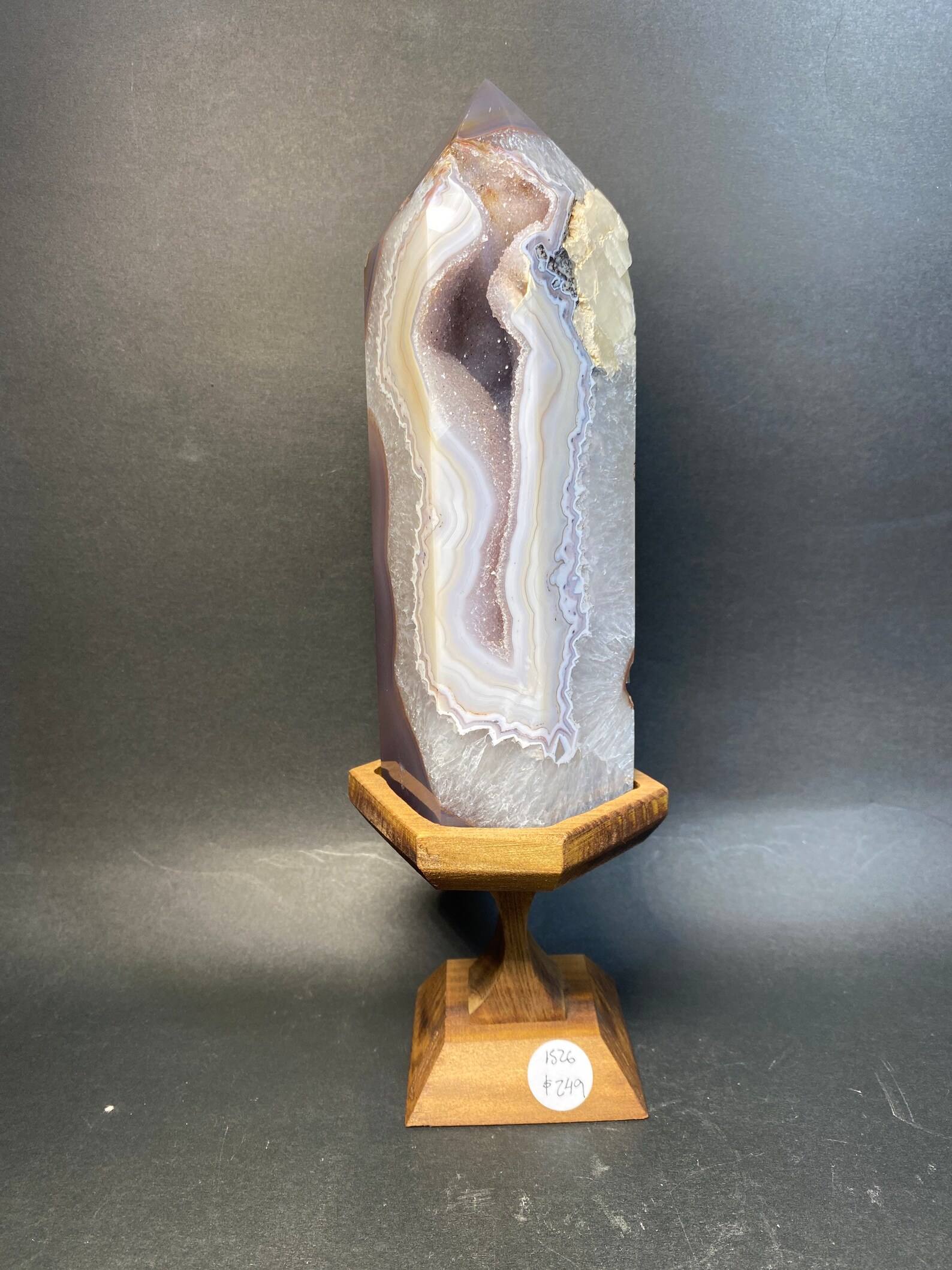 Drusy Agate Tower Large Drusy Tower Banded Agate Tower - Etsy