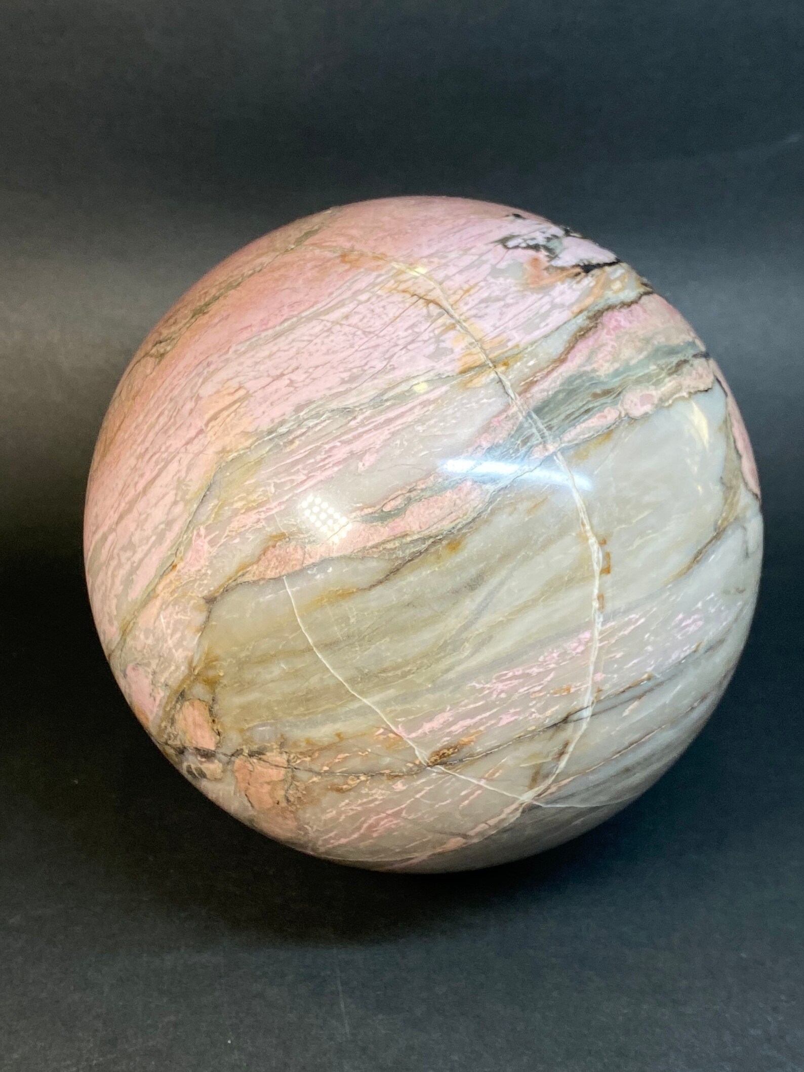 Large Rhodonite Sphere: 4kg/9lbs, 139mm/5.45" - Etsy