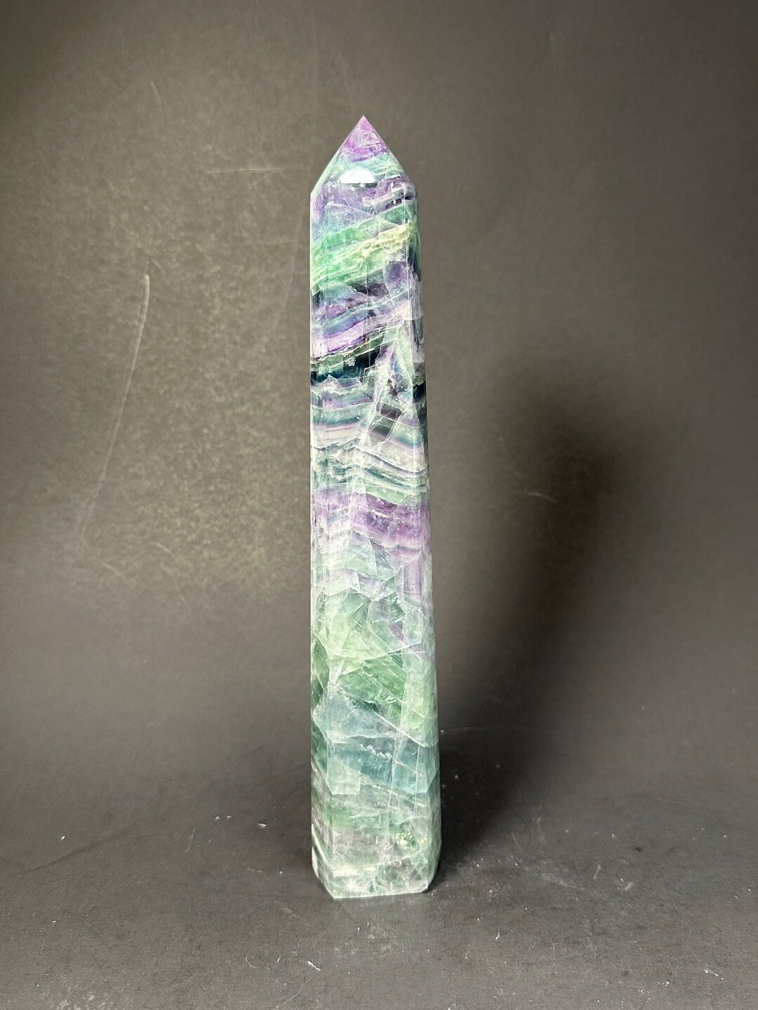 Rainbow Fluorite Tower, Fluorite Point - Etsy