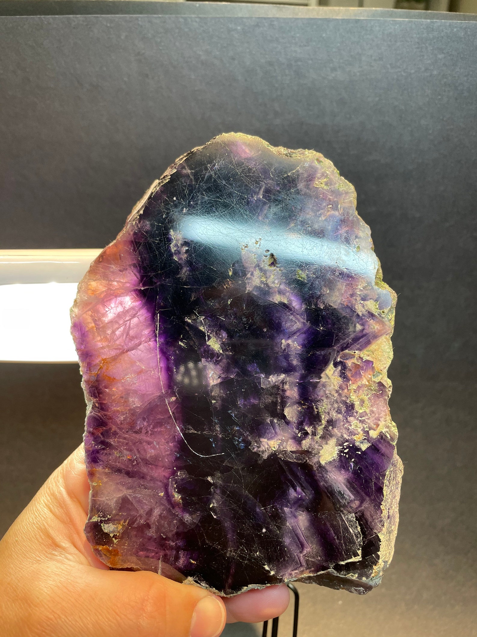 Fluorite slab dark purple fluorite | Etsy