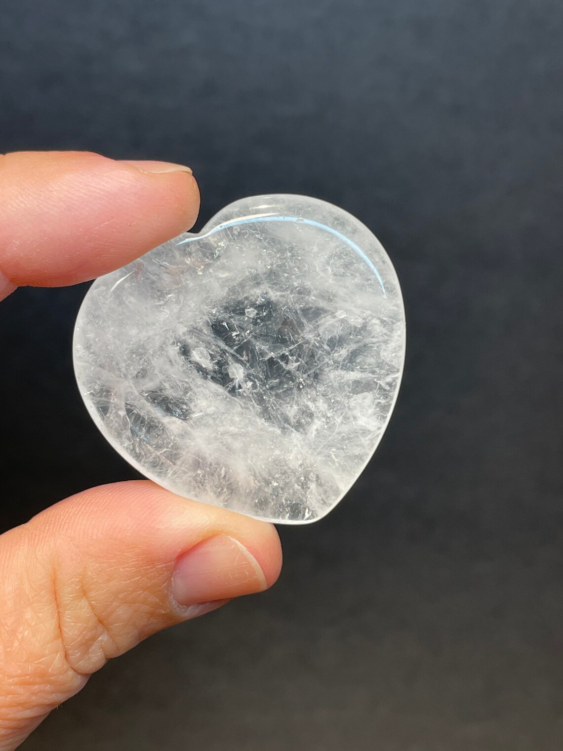 Clear Quartz Heart Worry Stone Worry Stone Heart Worry Stone - Etsy UK