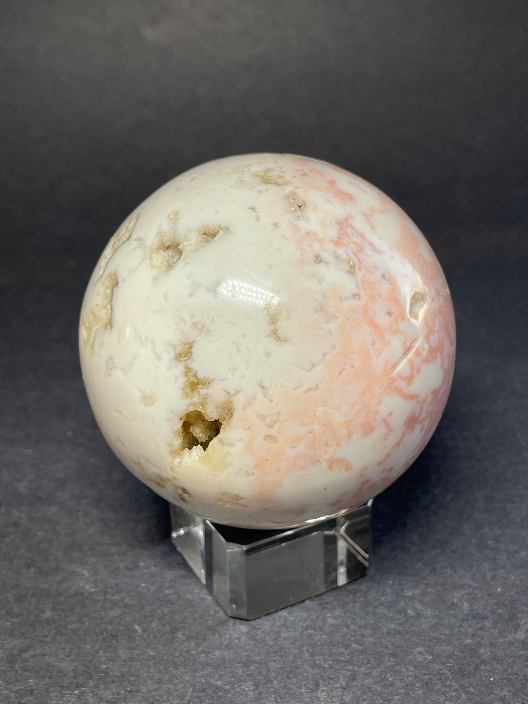 Ocean Jasper, Pink Ocean Jasper, Ocean Jasper Sphere, Pink and White ...