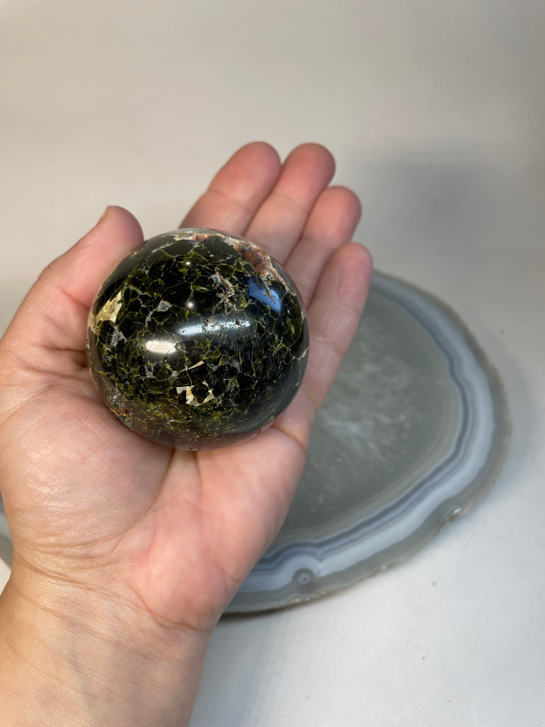 Prehnite Sphere Prehnite Epidote Sphere Epidote Sphere - Etsy UK