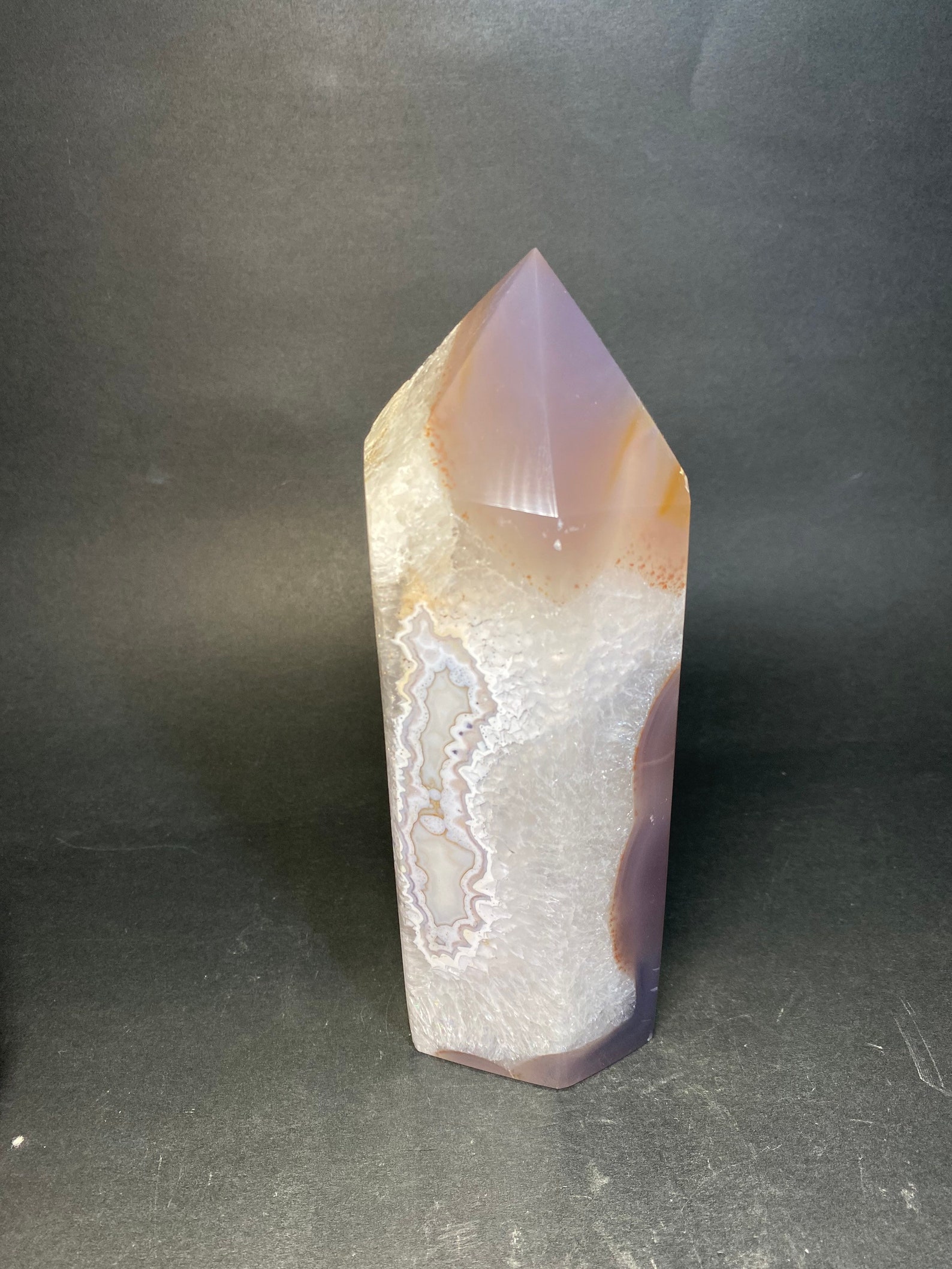 Drusy Agate Tower Large Drusy Tower Banded Agate Tower - Etsy