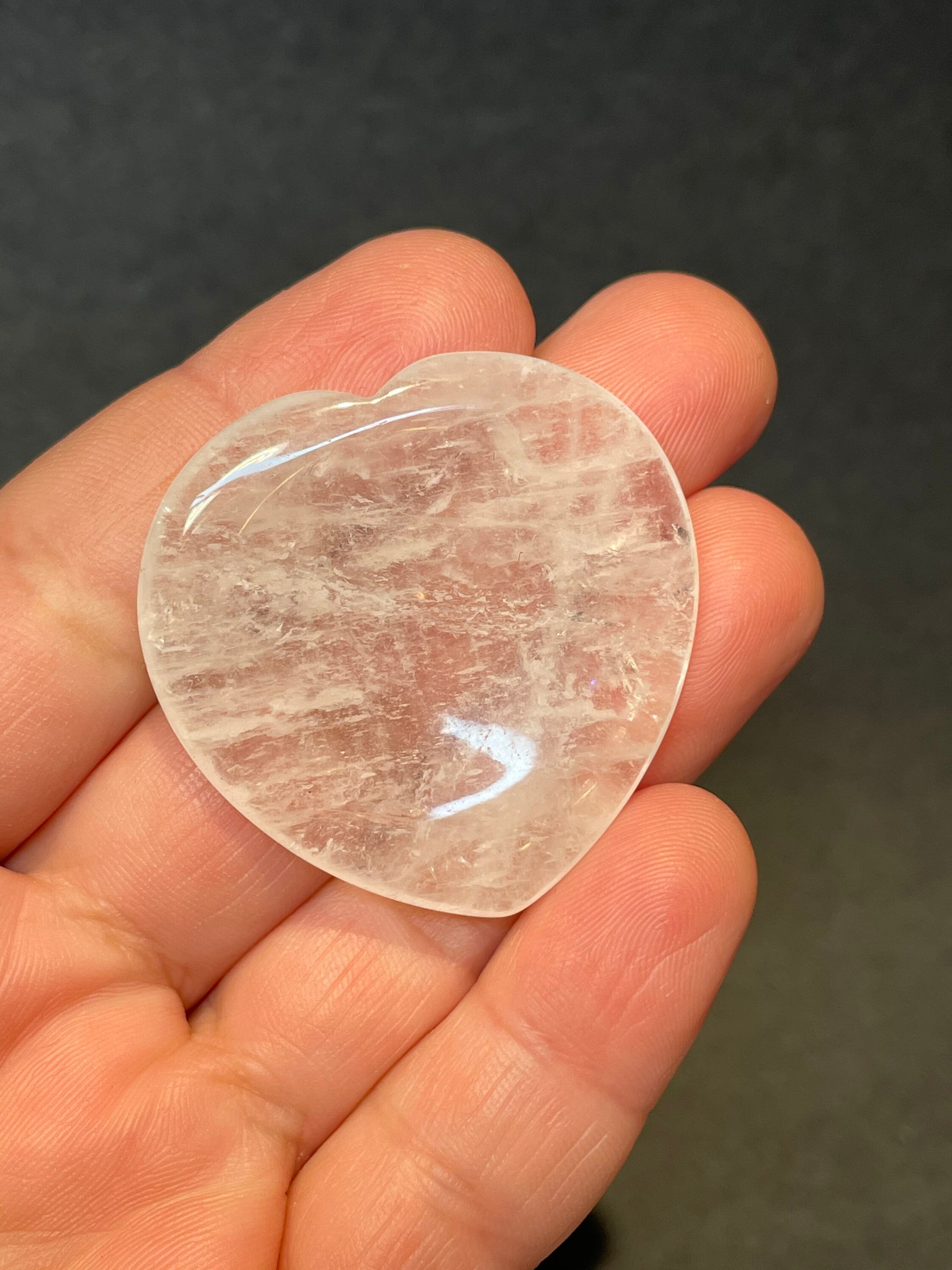 Clear Quartz Heart Worry Stone Worry Stone Heart Worry Stone - Etsy UK
