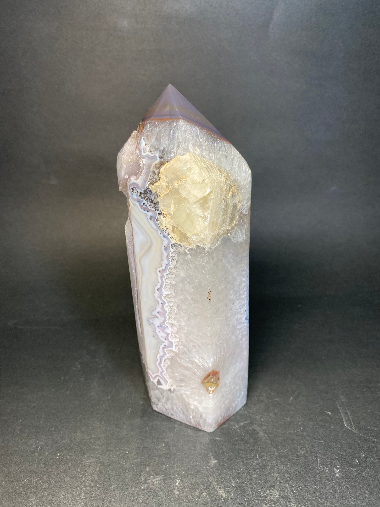 Drusy Agate Tower Large Drusy Tower Banded Agate Tower - Etsy