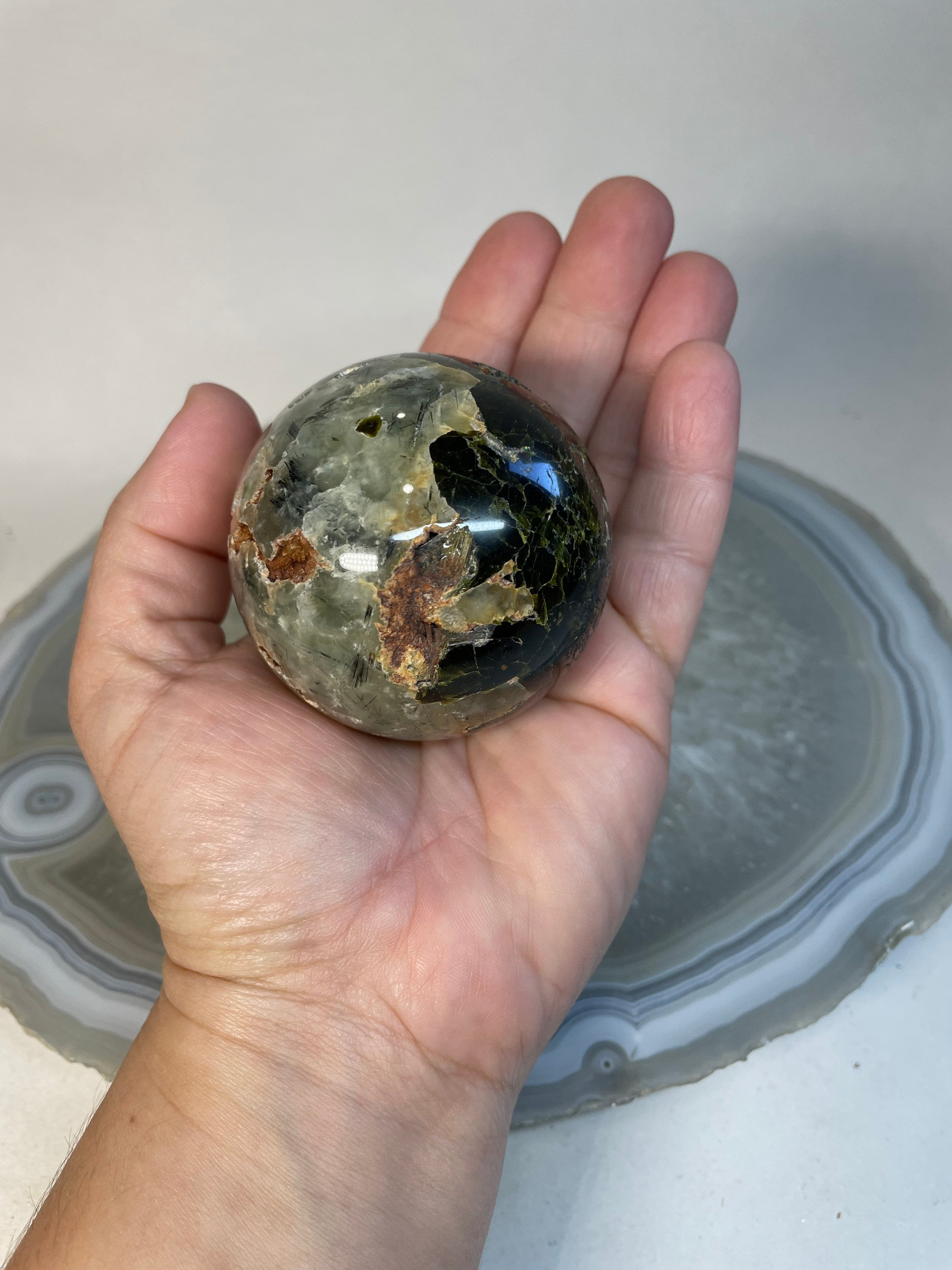 Prehnite Sphere Prehnite Epidote Sphere Epidote Sphere - Etsy UK