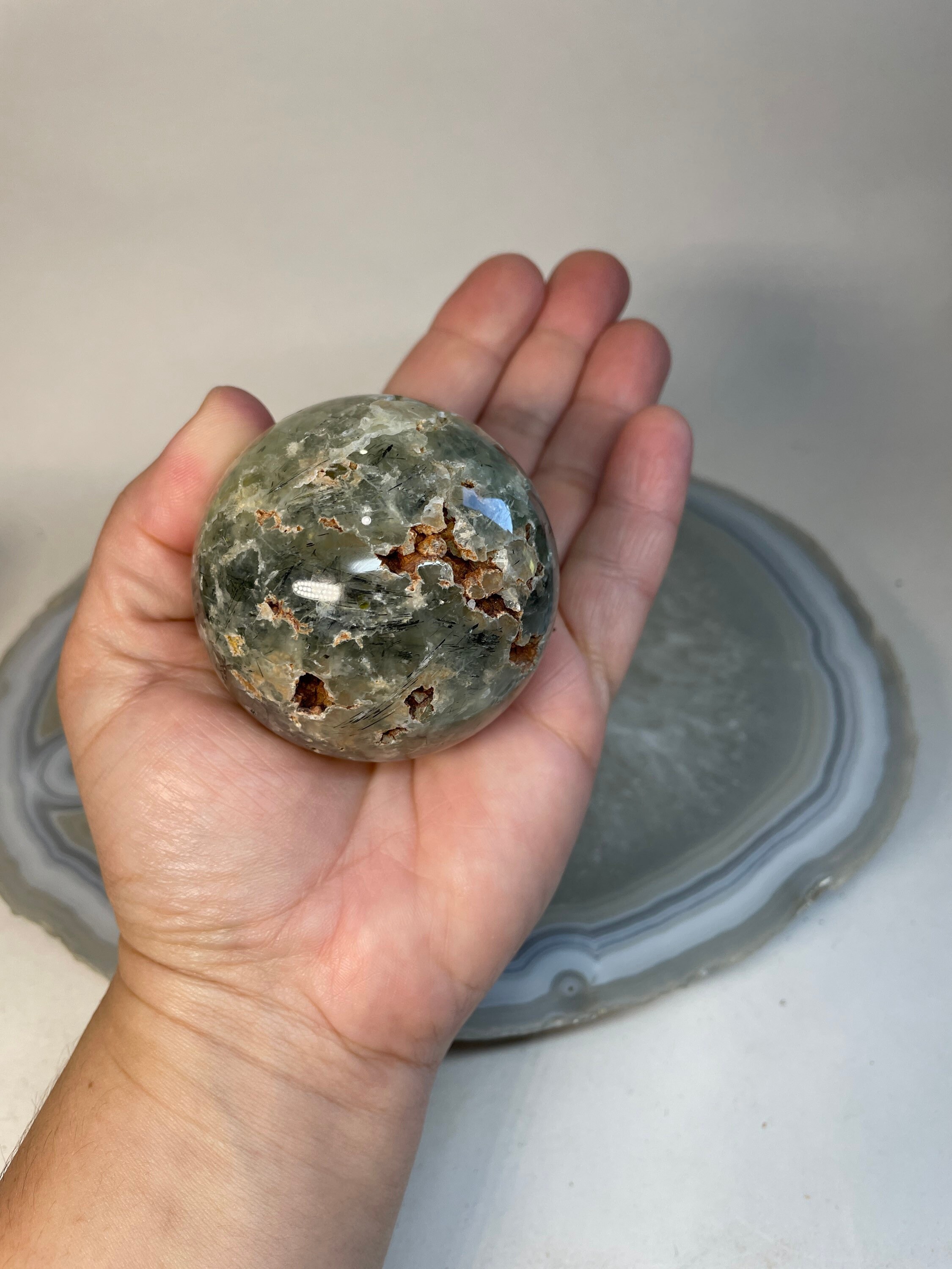 Prehnite Sphere Prehnite Epidote Sphere Epidote Sphere - Etsy UK