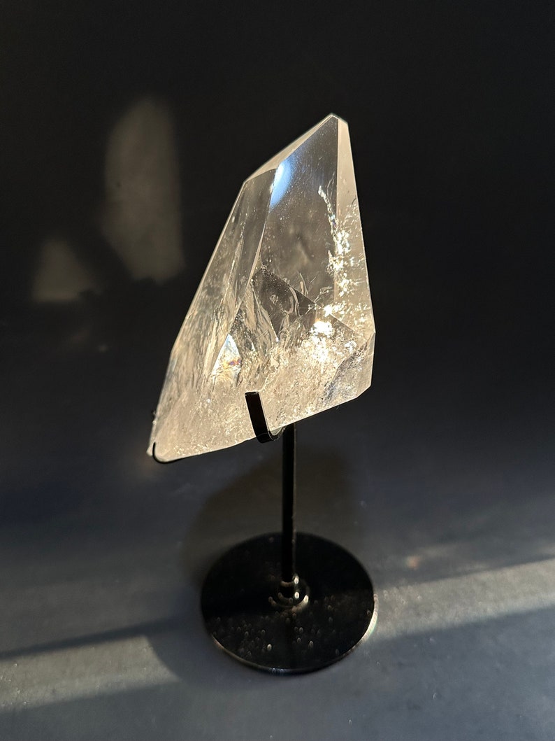 Clear Quartz Freeform on Metal Stand - Etsy