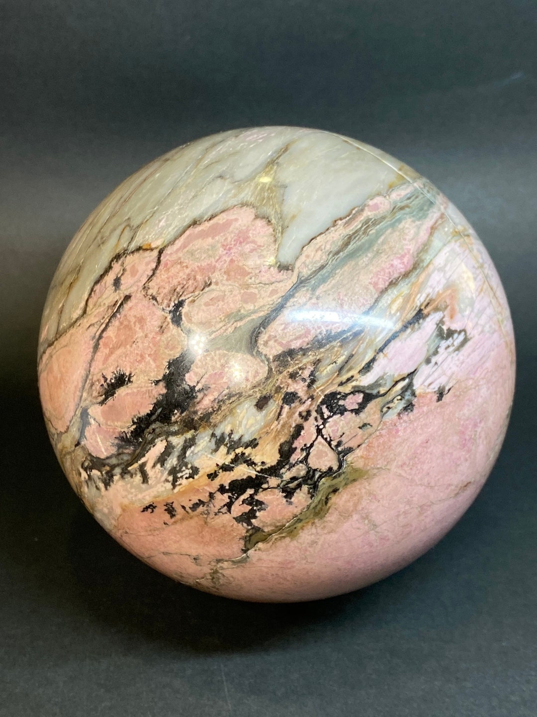 Large Rhodonite Sphere: 4kg/9lbs, 139mm/5.45" - Etsy
