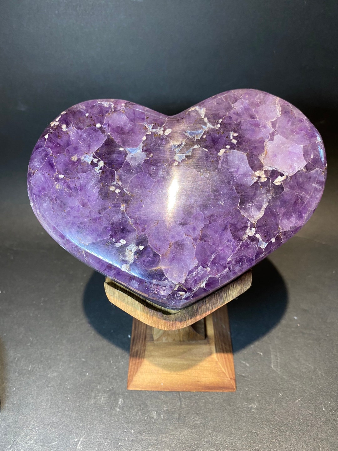 Amethyst Heart, Amethyst, Purple Heart - Etsy