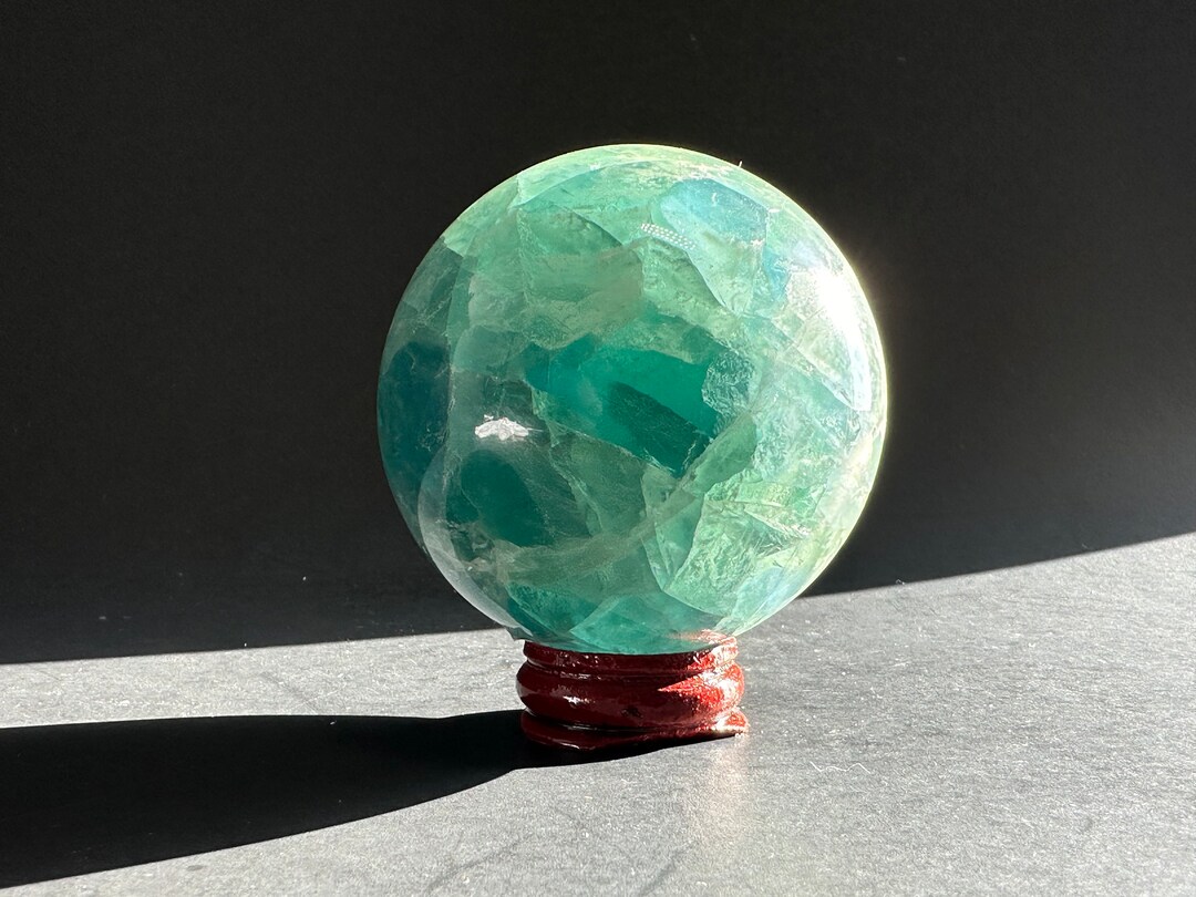 Green and Blue Fluorite Sphere With Stand - Etsy