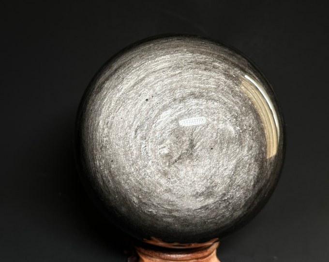 Silver Sheen Obsidian Sphere, Large Obsidian Sphere - Etsy