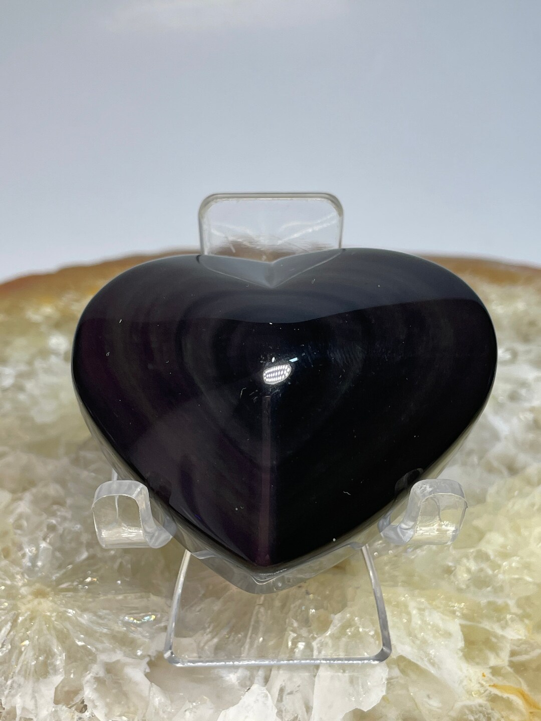 Rainbow Obsidian Heart - Etsy