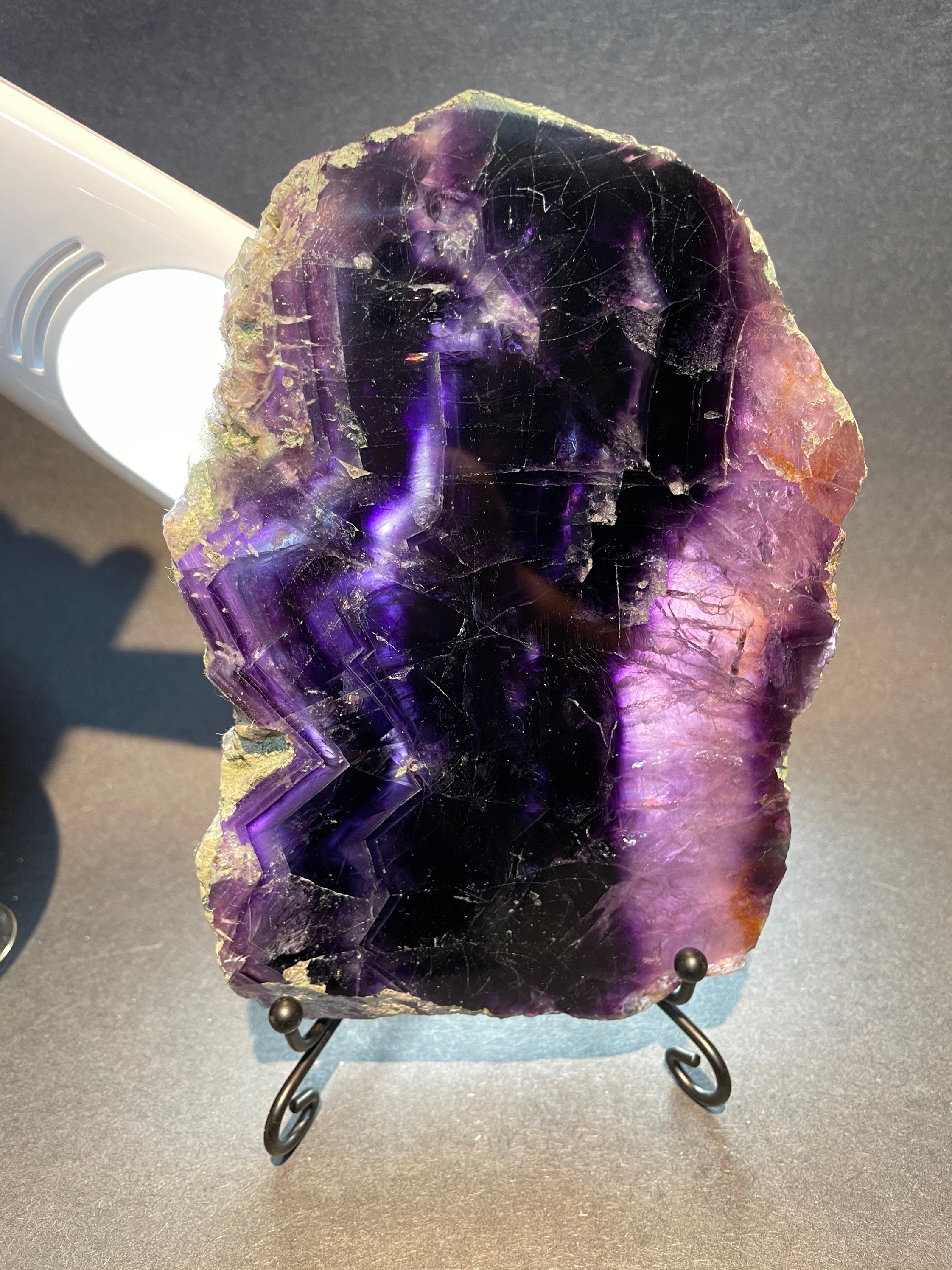 Fluorite slab dark purple fluorite | Etsy
