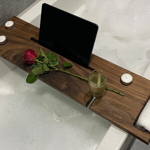 Walnut Bath Caddy Bathroom Furniture Made From Wood - Etsy