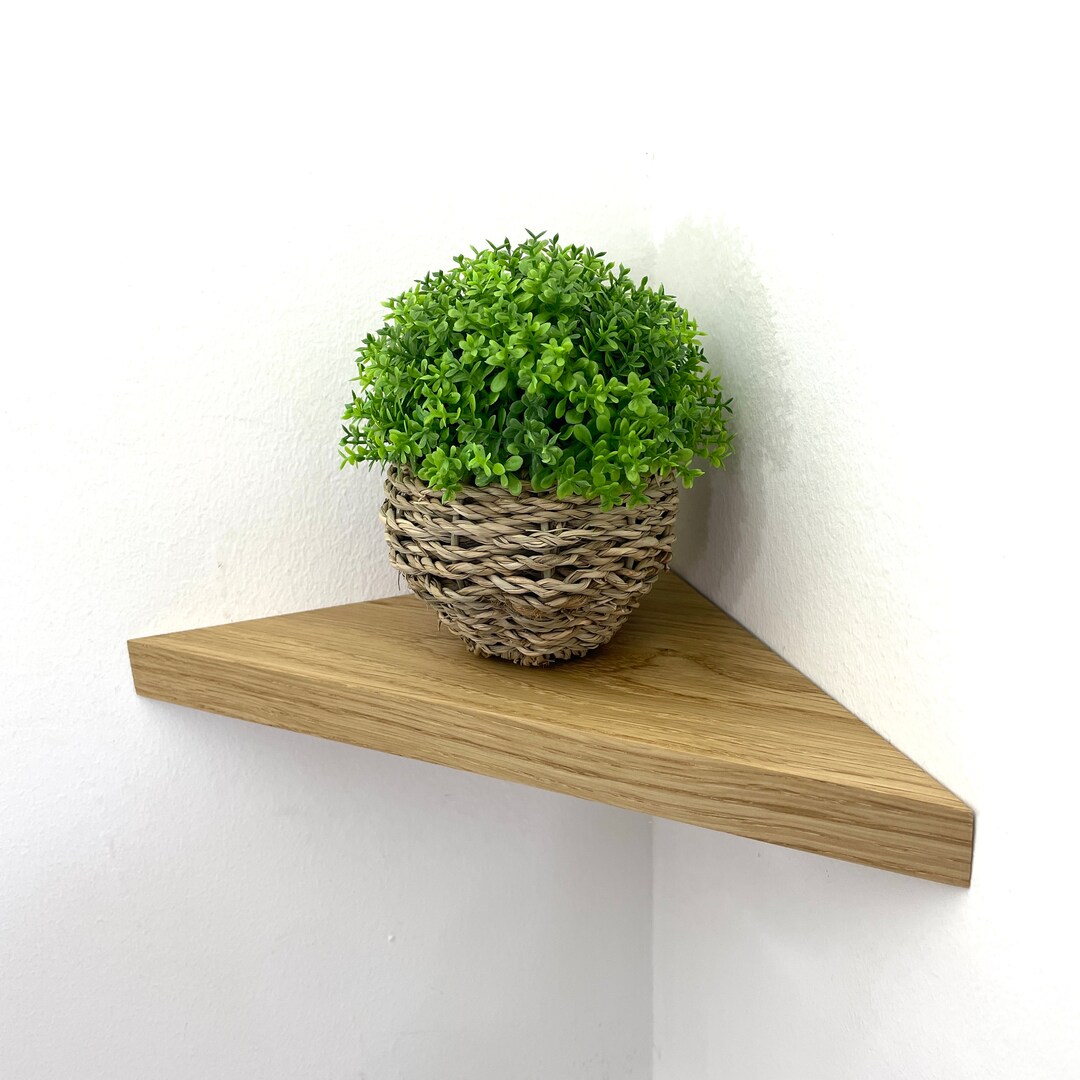 Oak Floating Corner Shelf Triangle Shape Oak Bathroom Furniture - Etsy