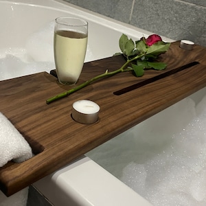 Walnut Bath Caddy Bathroom Furniture Made From Wood - Etsy