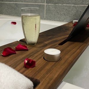 Walnut Bath Caddy Bathroom Furniture Made From Wood - Etsy