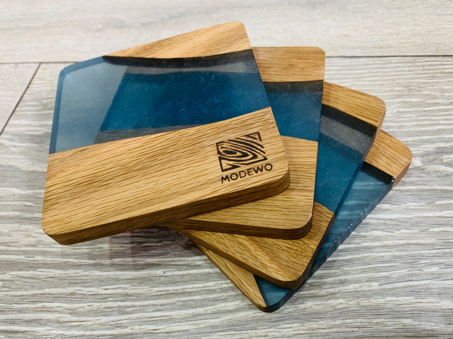 Wooden Resin Coasters Fathers Day Gift Epoxy Resin Art - Etsy