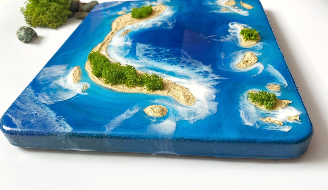 Islands Epoxy Resin Art Wall Art Wall Decor Sea Decor - Etsy UK