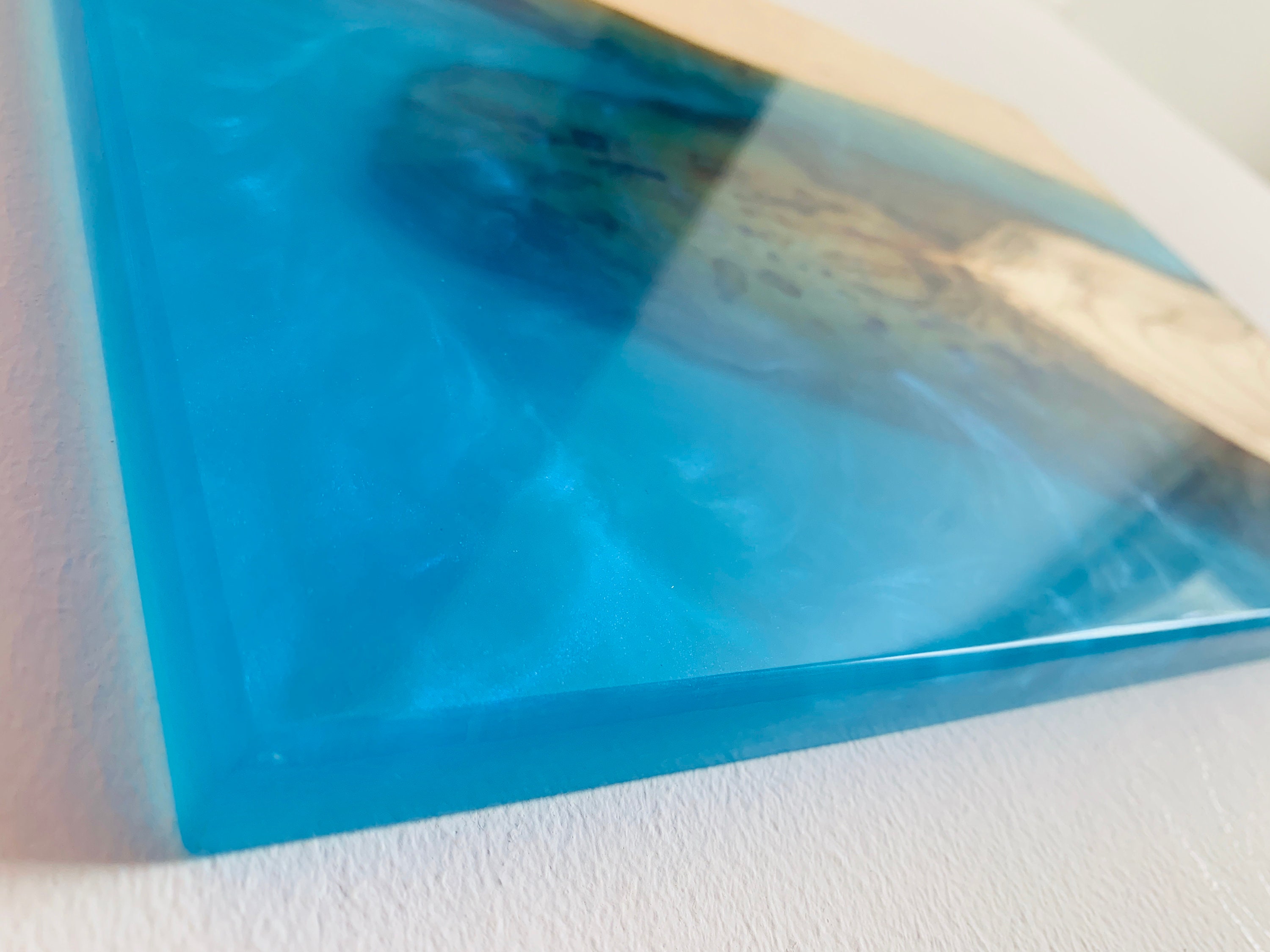 Epoxy Sky Blue Wall Art Fathers Day Gift Enjoy the Wood - Etsy UK