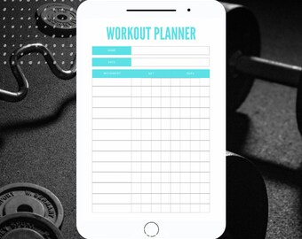 Simple Minimalist Printable, One Page, Workout Log, Workout Planner, 12 ...