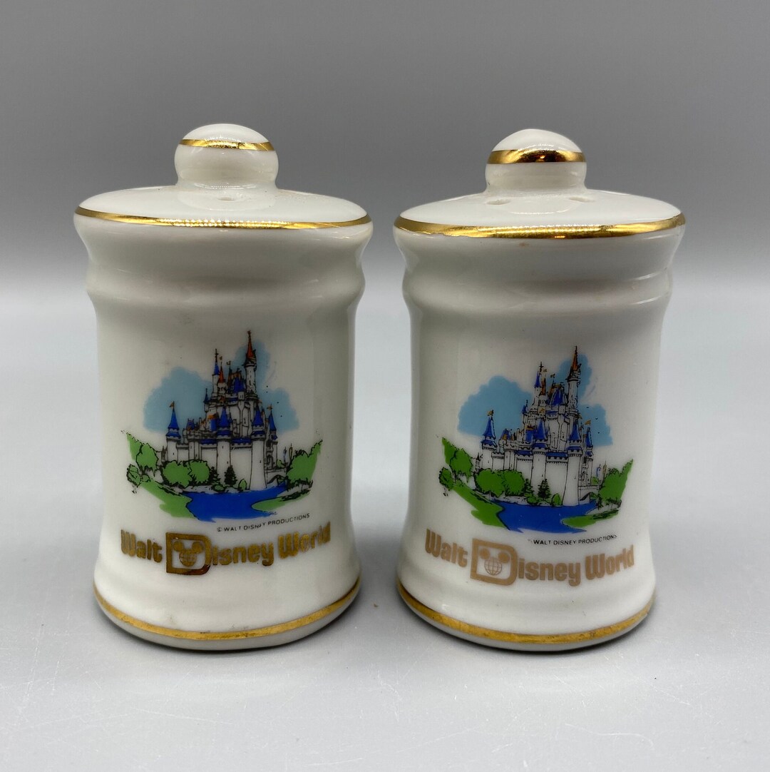 Vintage Walt Disney World Salt and Pepper Shaker Set, Cinderella Castle ...
