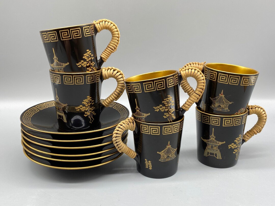 Maruni Lacquerware Made in Occupied Japan Demitasse Cup and Saucer 12 ...