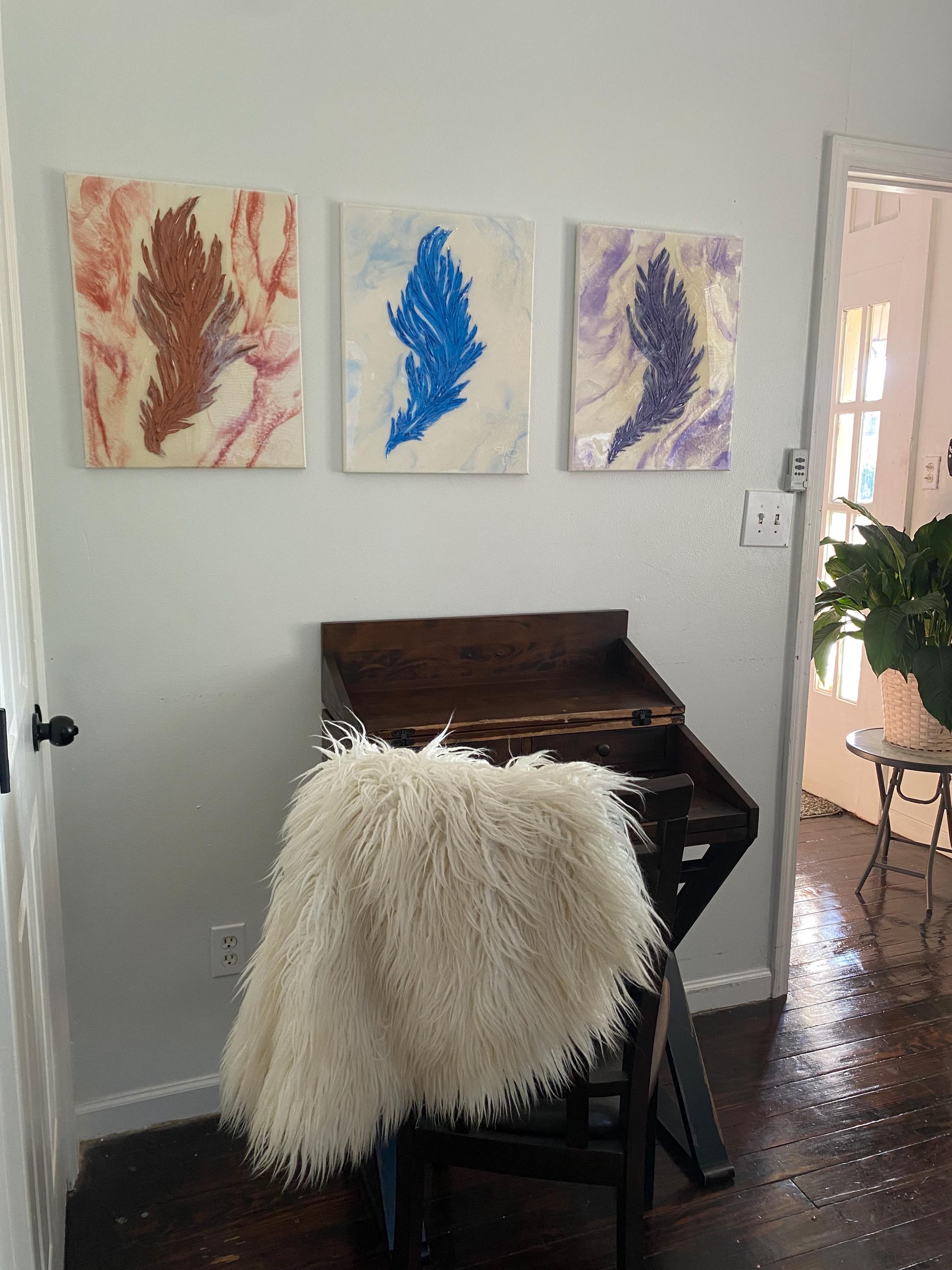 Resin Art- Title: Plume Feather Series • Blue (wall Art) - Etsy