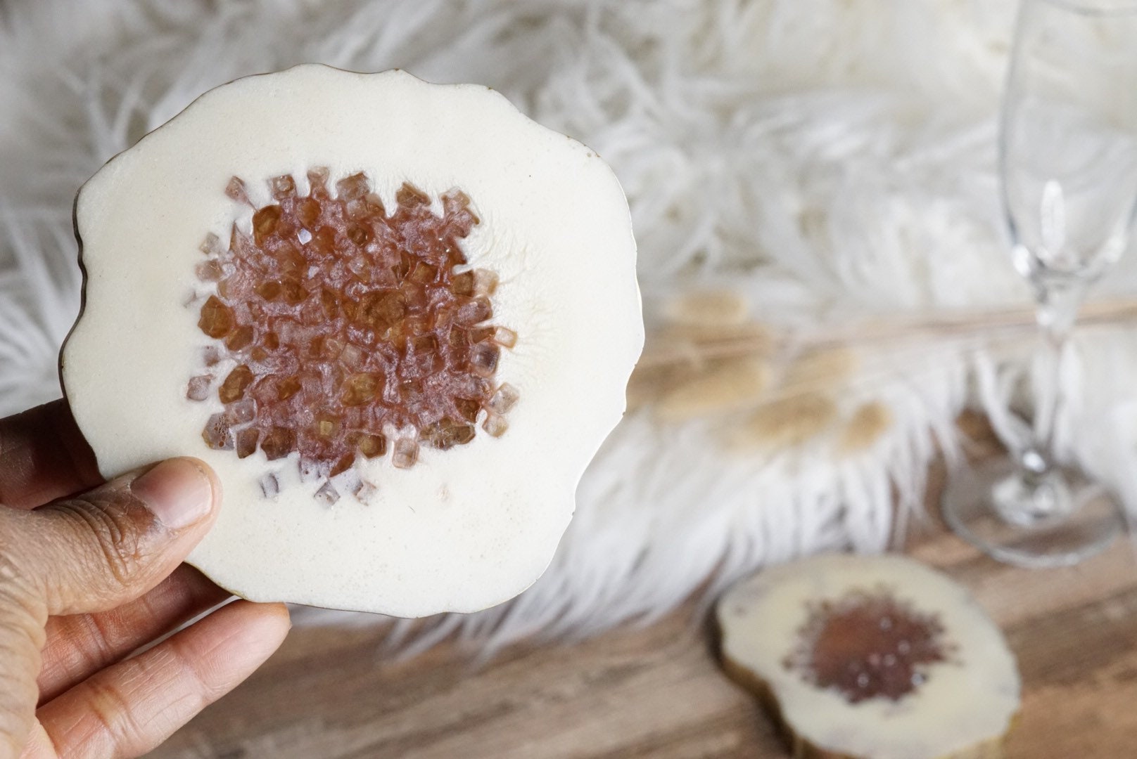 Double Sided Resin Coaster Set: 2 Unique Geode Resin - Etsy