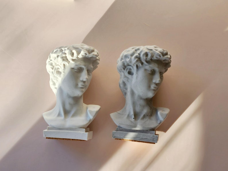 Cement David Bust Dry Flower Vase-david Statue Head Vase-makeup Brush ...