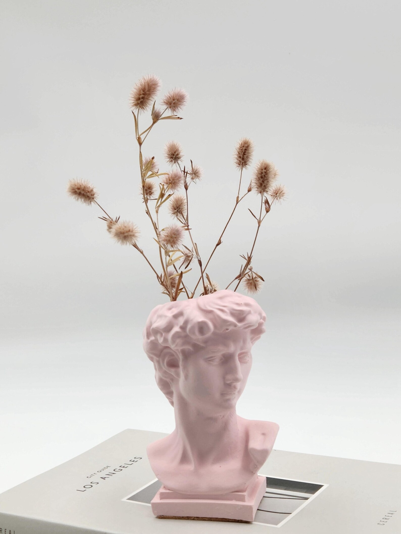 Cement David Bust Dry Flower Vase-david Statue Head Vase-makeup Brush ...